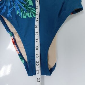 Kona Sol | Swim | Kona Sol Blue Tropical Vneck One Piece Swimsuit ...